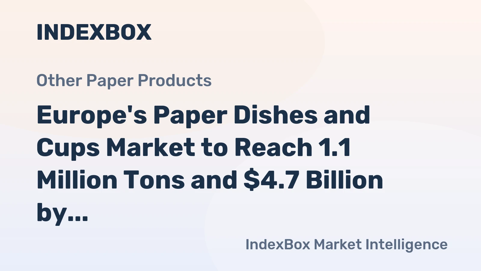 Europe's Paper Dishes and Cups Market to Reach 1.1 Million Tons and $4.7 Billion by 2035