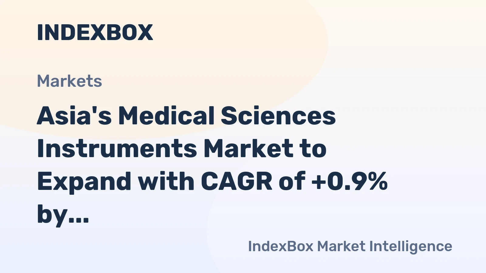 Asia's Medical Sciences Instruments Market to Expand with CAGR of +0.9% by 2035, Reaching $76.9B in Value