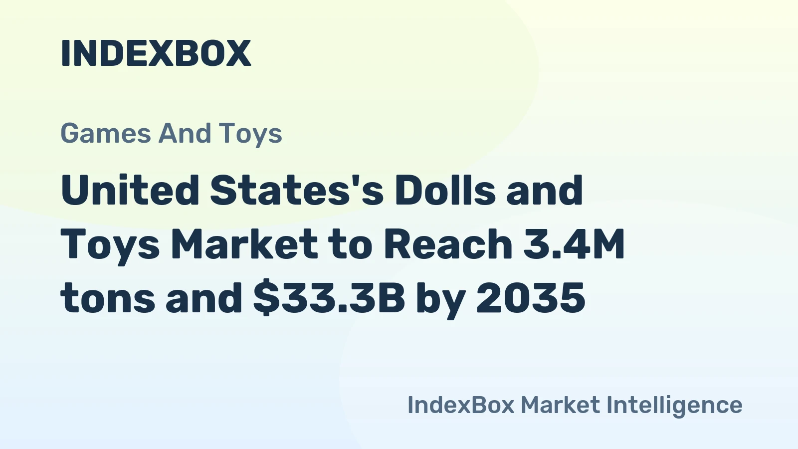 United States's Dolls and Toys Market to Reach 3.4M tons and $33.3B by 2035