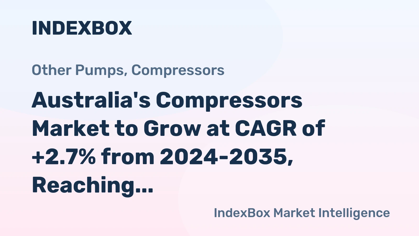 Australia's Compressors Market to Grow at CAGR of +2.7% from 2024-2035, Reaching $661M