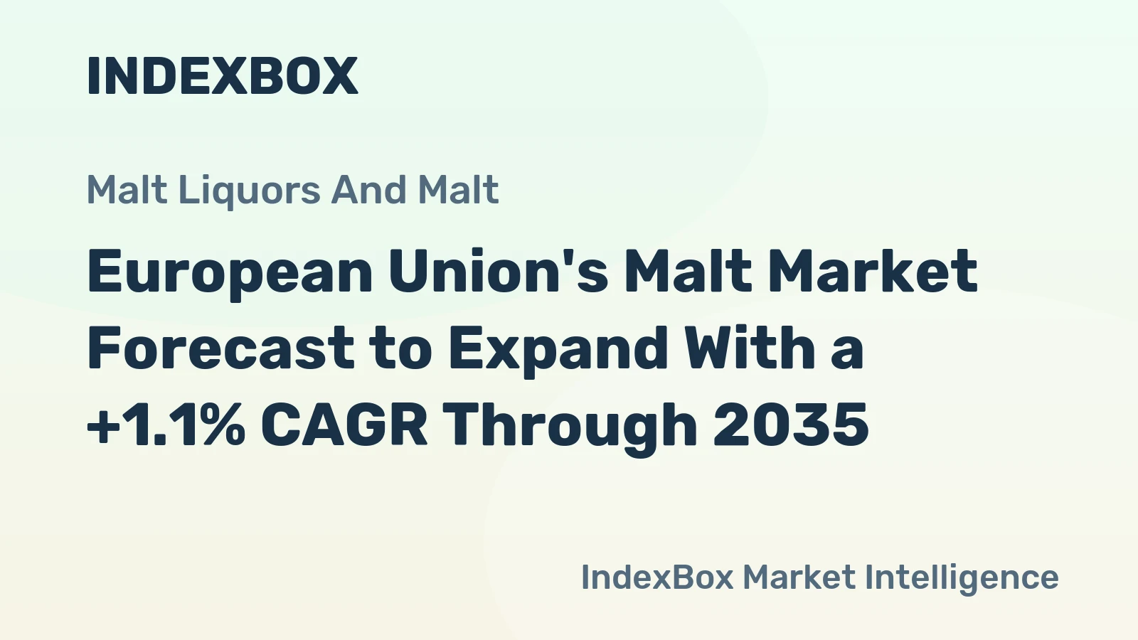 European Union's Malt Market Forecast to Expand With a +1.1% CAGR Through 2035
