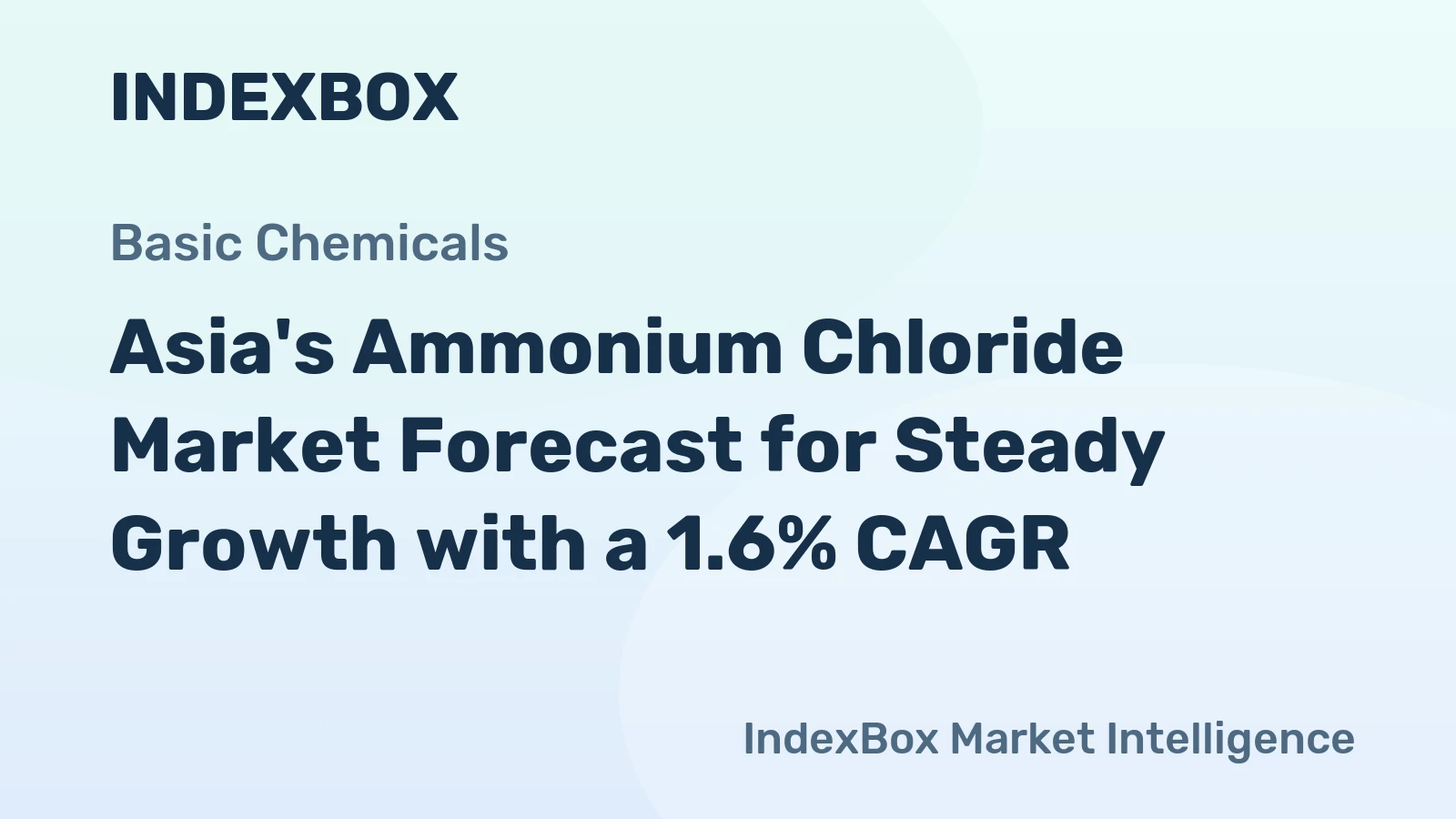 Asia's Ammonium Chloride Market Forecast for Steady Growth with a 1.6% CAGR