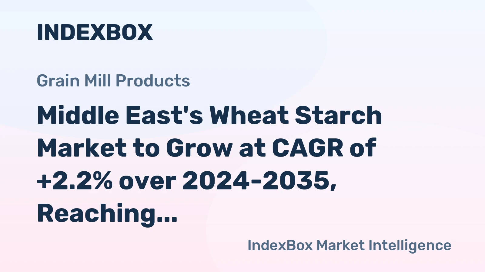 Middle East's Wheat Starch Market to Grow at CAGR of +2.2% over 2024-2035, Reaching $710M by 2035