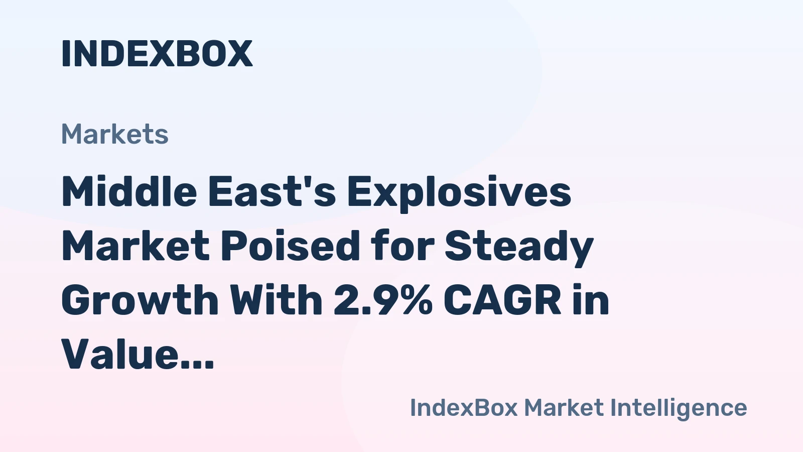 Middle East's Explosives Market Poised for Steady Growth With 2.9% CAGR in Value Through 2035