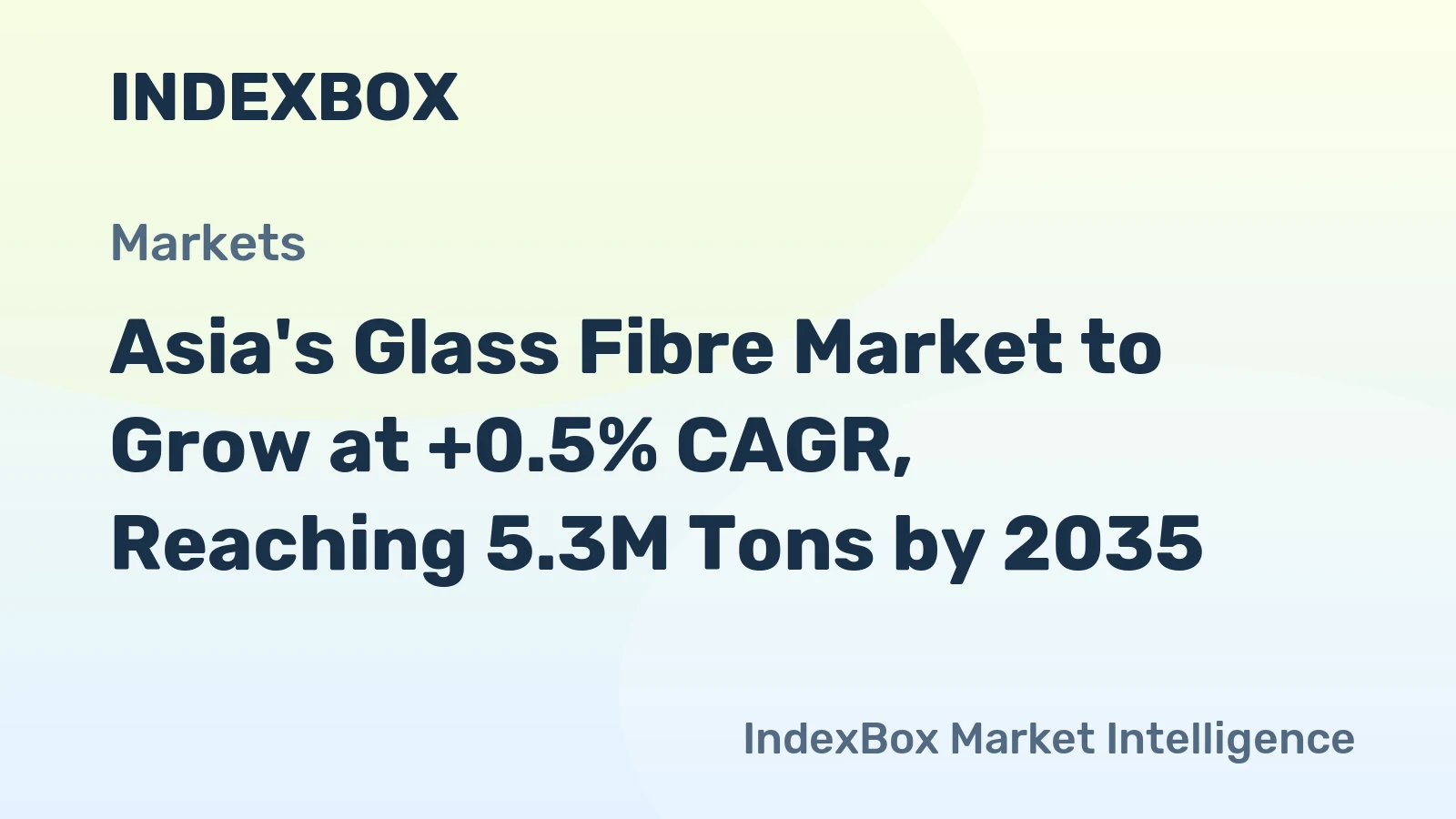 Asia's Glass Fibre Market to Grow at +0.5% CAGR, Reaching 5.3M Tons by 2035