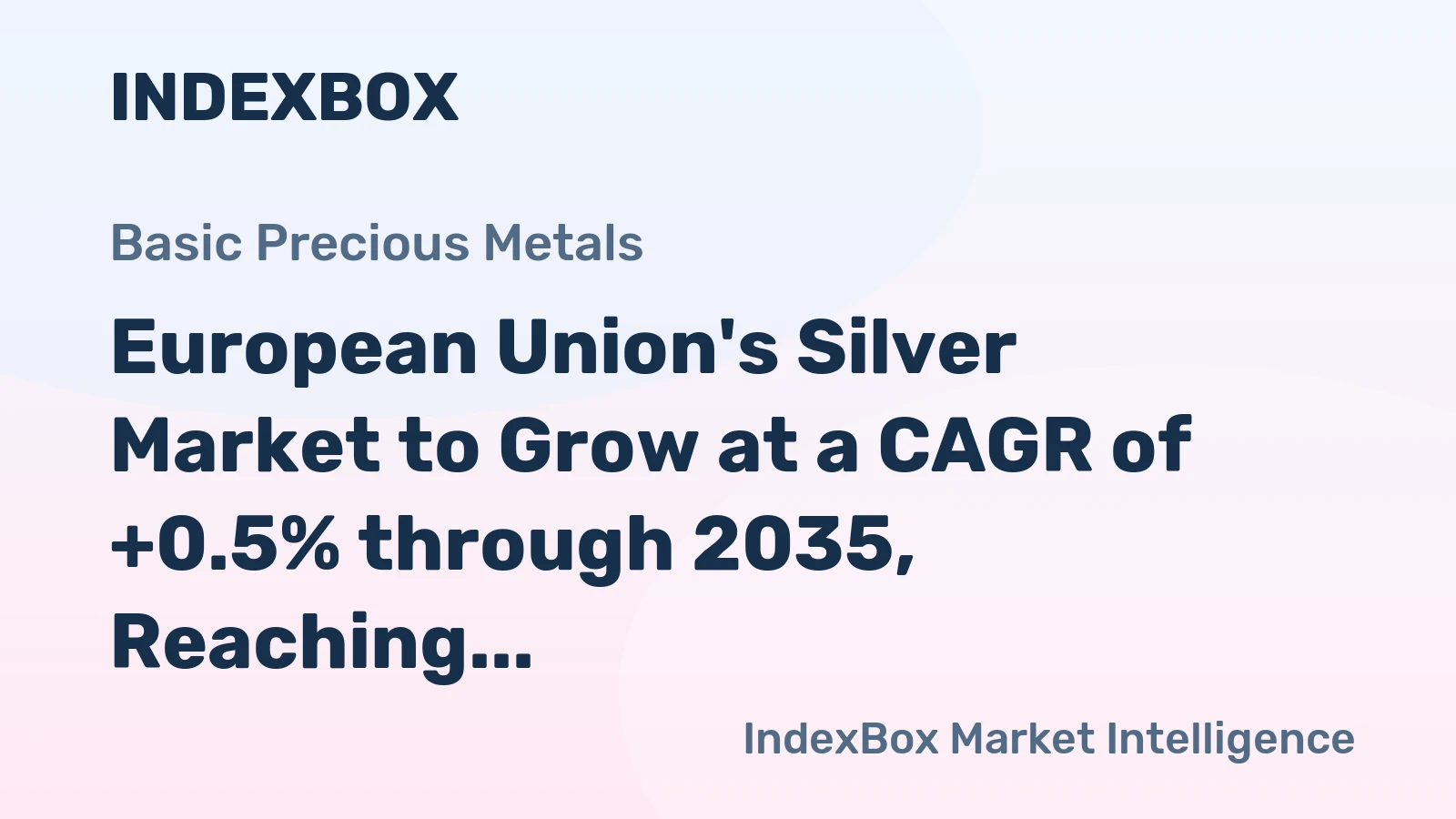 European Union's Silver Market to Grow at a CAGR of +0.5% through 2035, Reaching 7.2K Tons