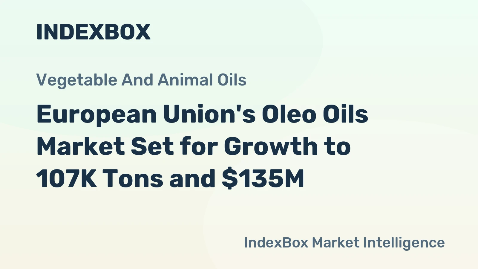 European Union's Oleo Oils Market Set for Growth to 107K Tons and $135M