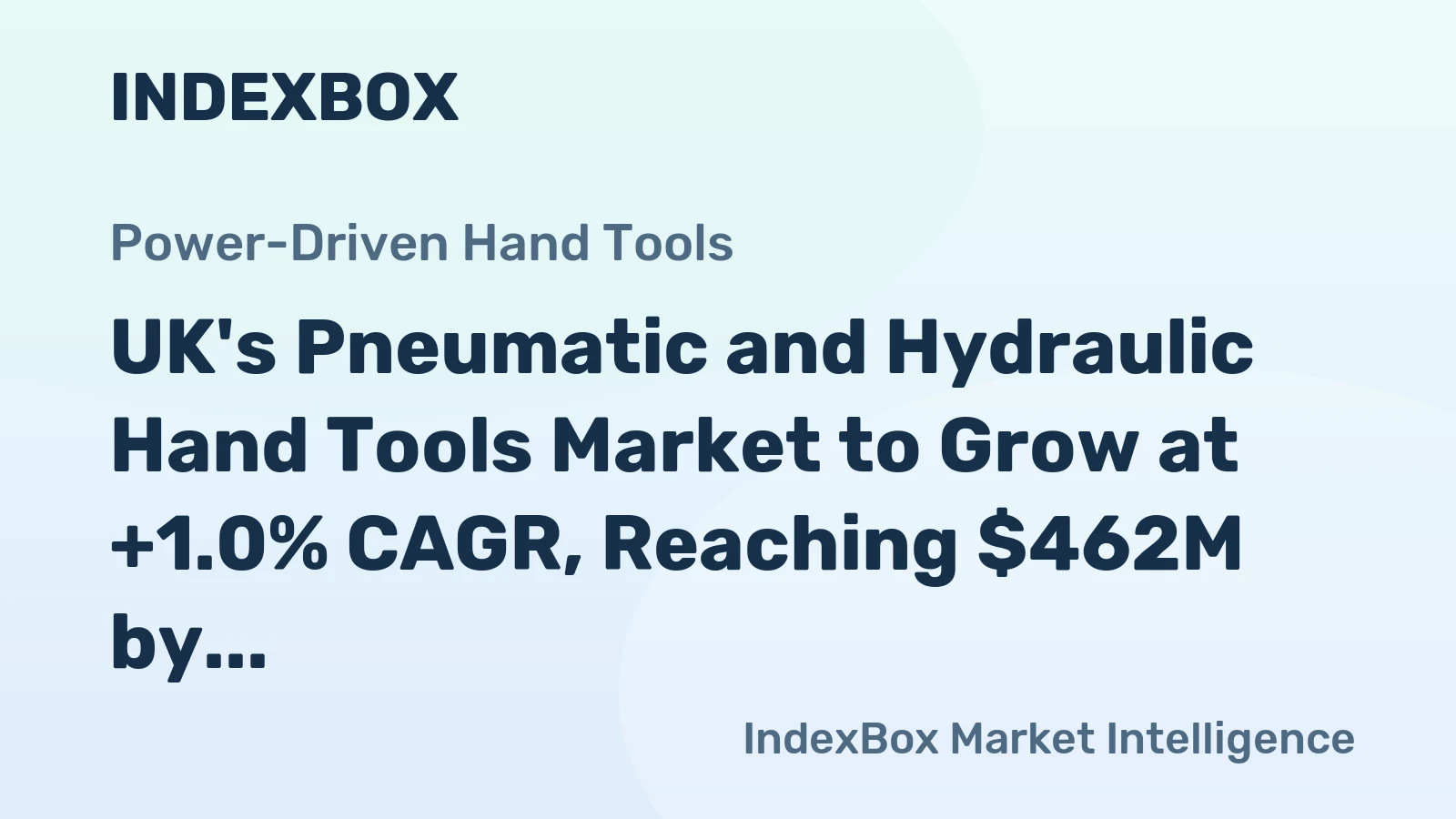 UK's Pneumatic and Hydraulic Hand Tools Market to Grow at +1.0% CAGR, Reaching $462M by 2035