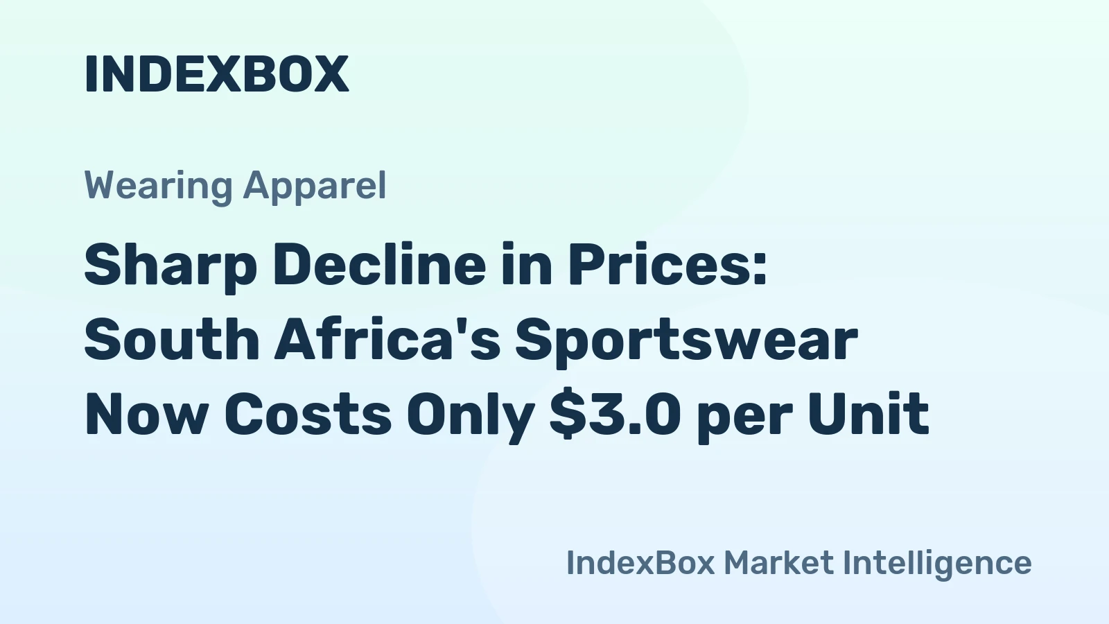 Sharp Decline in Prices: South Africa's Sportswear Now Costs Only $3.0 per Unit