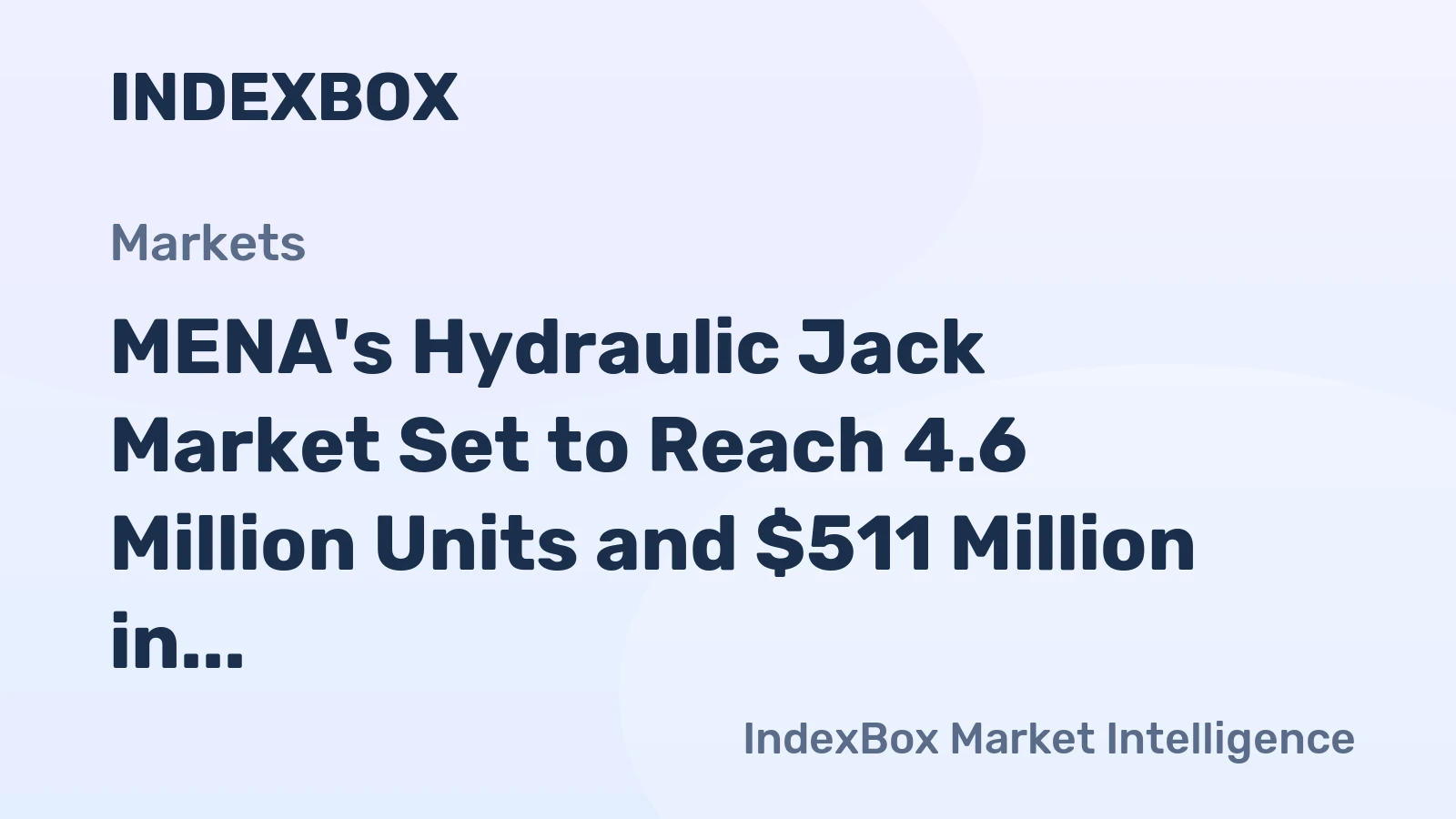 MENA's Hydraulic Jack Market Set to Reach 4.6 Million Units and $511 Million in Value by 2035