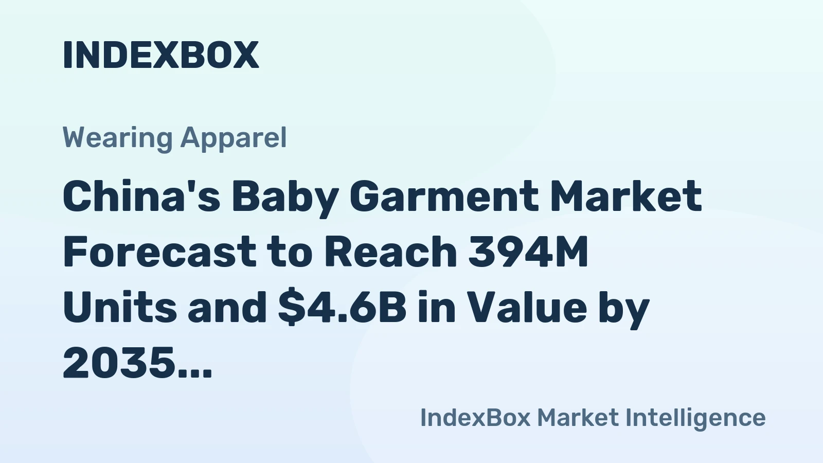 China's Baby Garment Market Forecast to Reach 394M Units and $4.6B in Value by 2035