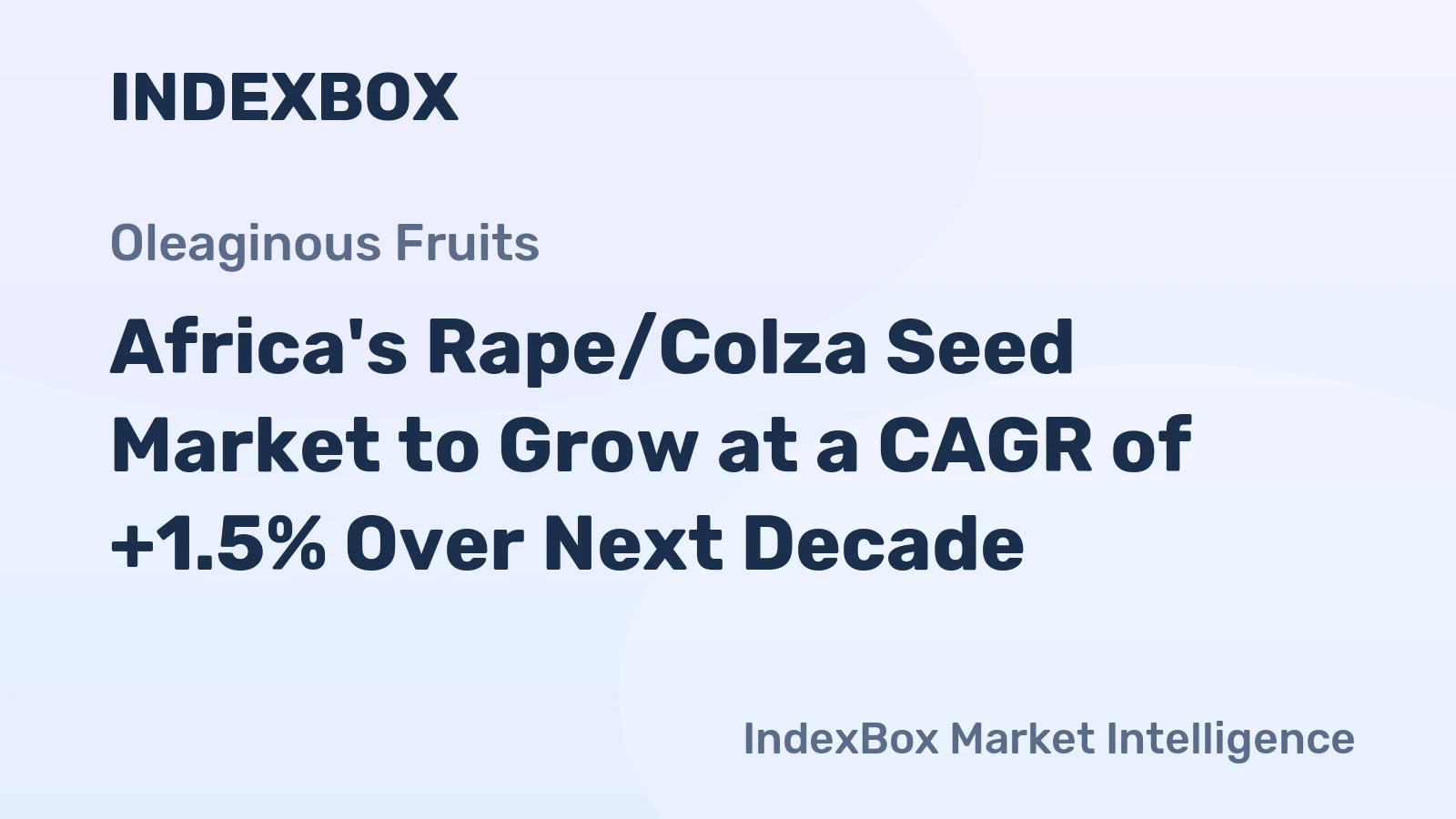 Africa's Rape/Colza Seed Market to Grow at a CAGR of +1.5% Over Next Decade