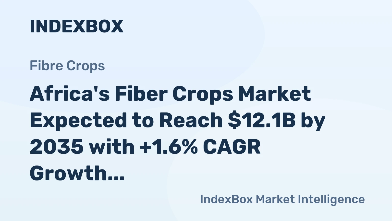 Africa's Fiber Crops Market Expected to Reach $12.1B by 2035 with +1.6% CAGR Growth