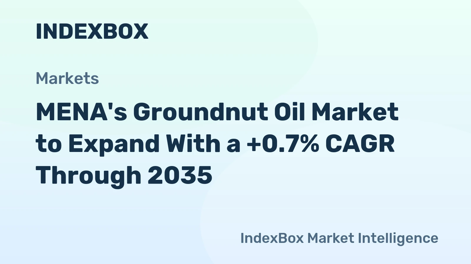 MENA's Groundnut Oil Market to Expand With a +0.7% CAGR Through 2035