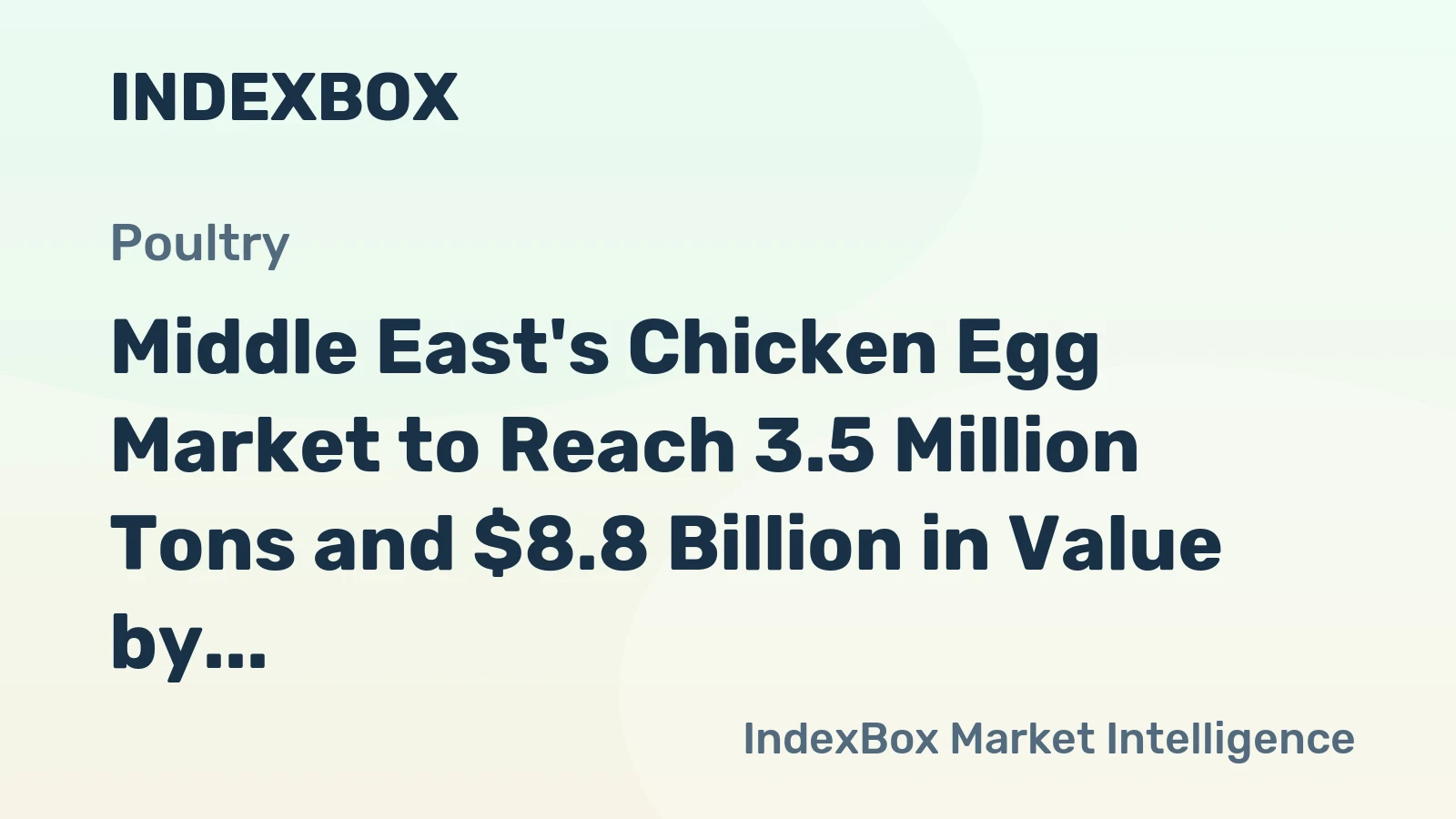 Middle East's Chicken Egg Market to Reach 3.5 Million Tons and $8.8 Billion in Value by 2035