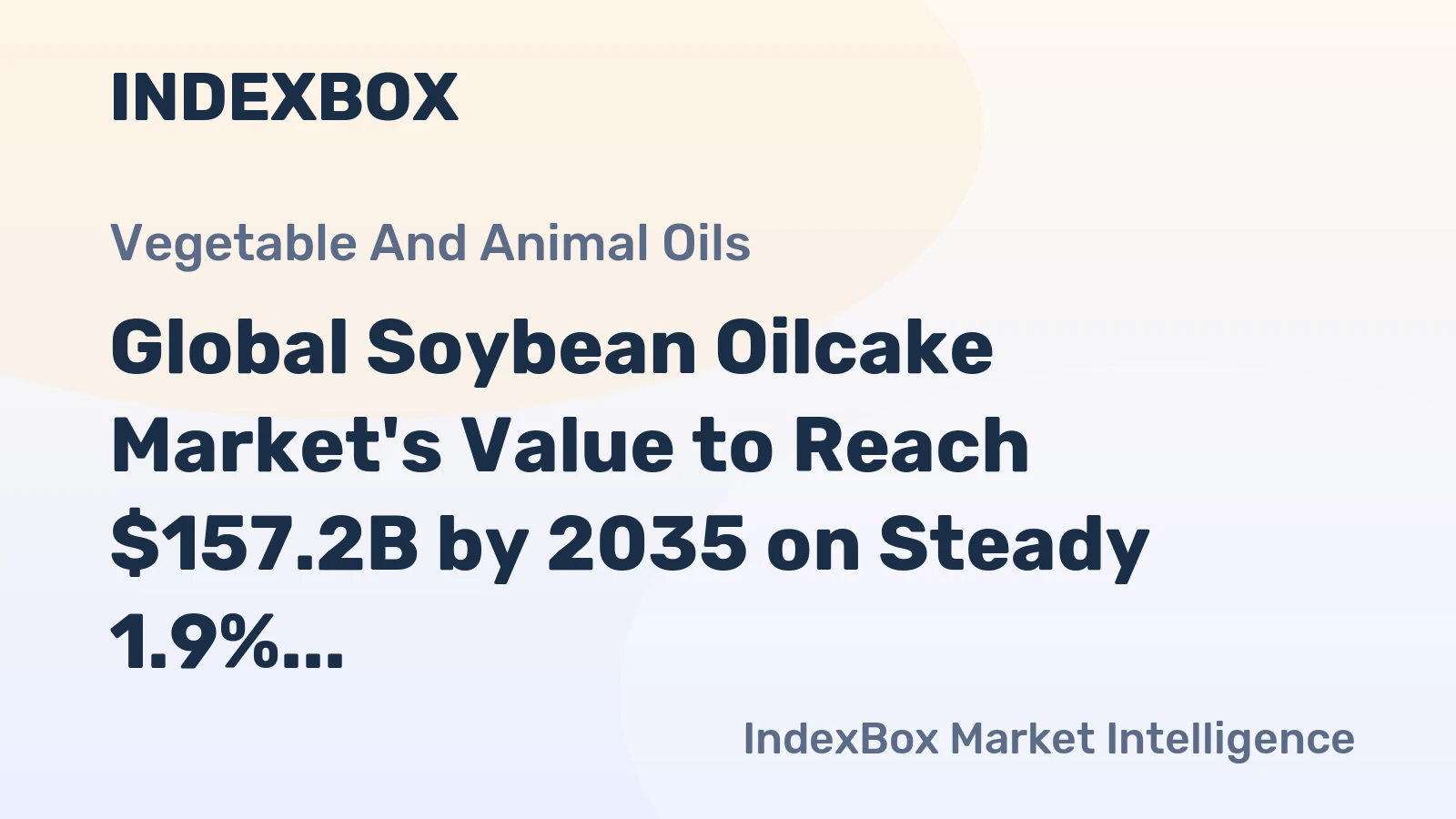 Global Soybean Oilcake Market's Value to Reach $157.2B by 2035 on Steady 1.9% CAGR Growth