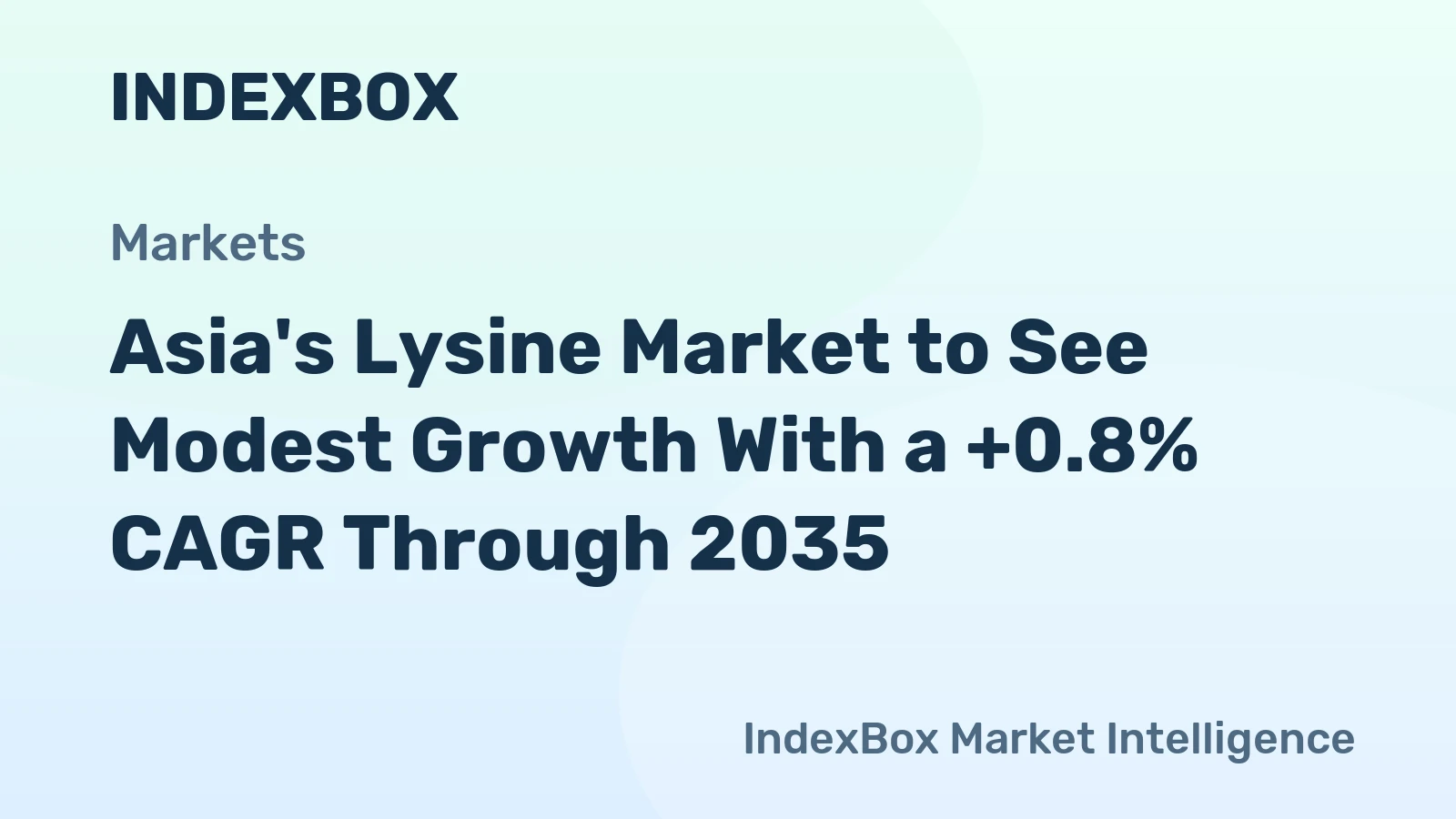 Asia's Lysine Market to See Modest Growth With a +0.8% CAGR Through 2035