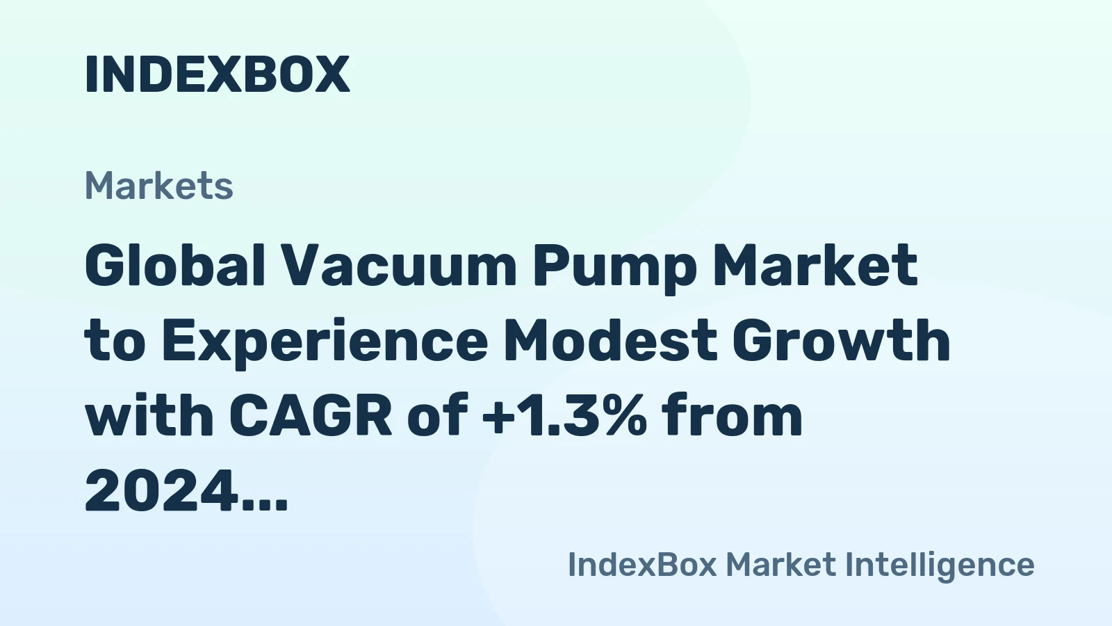 Global Vacuum Pump Market to Experience Modest Growth with CAGR of +1.3% from 2024 to 2035
