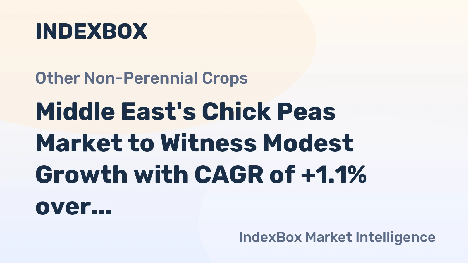 Middle East's Chick Peas Market to Witness Modest Growth with CAGR of +1.1% over 2024-2035