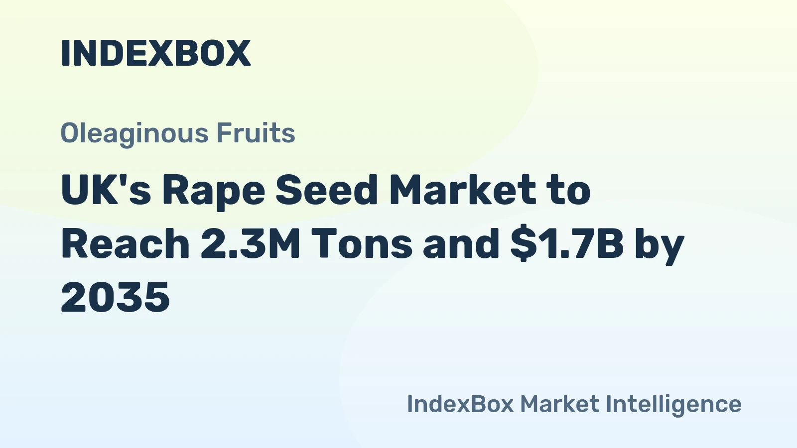 UK's Rape Seed Market to Reach 2.3M Tons and $1.7B by 2035