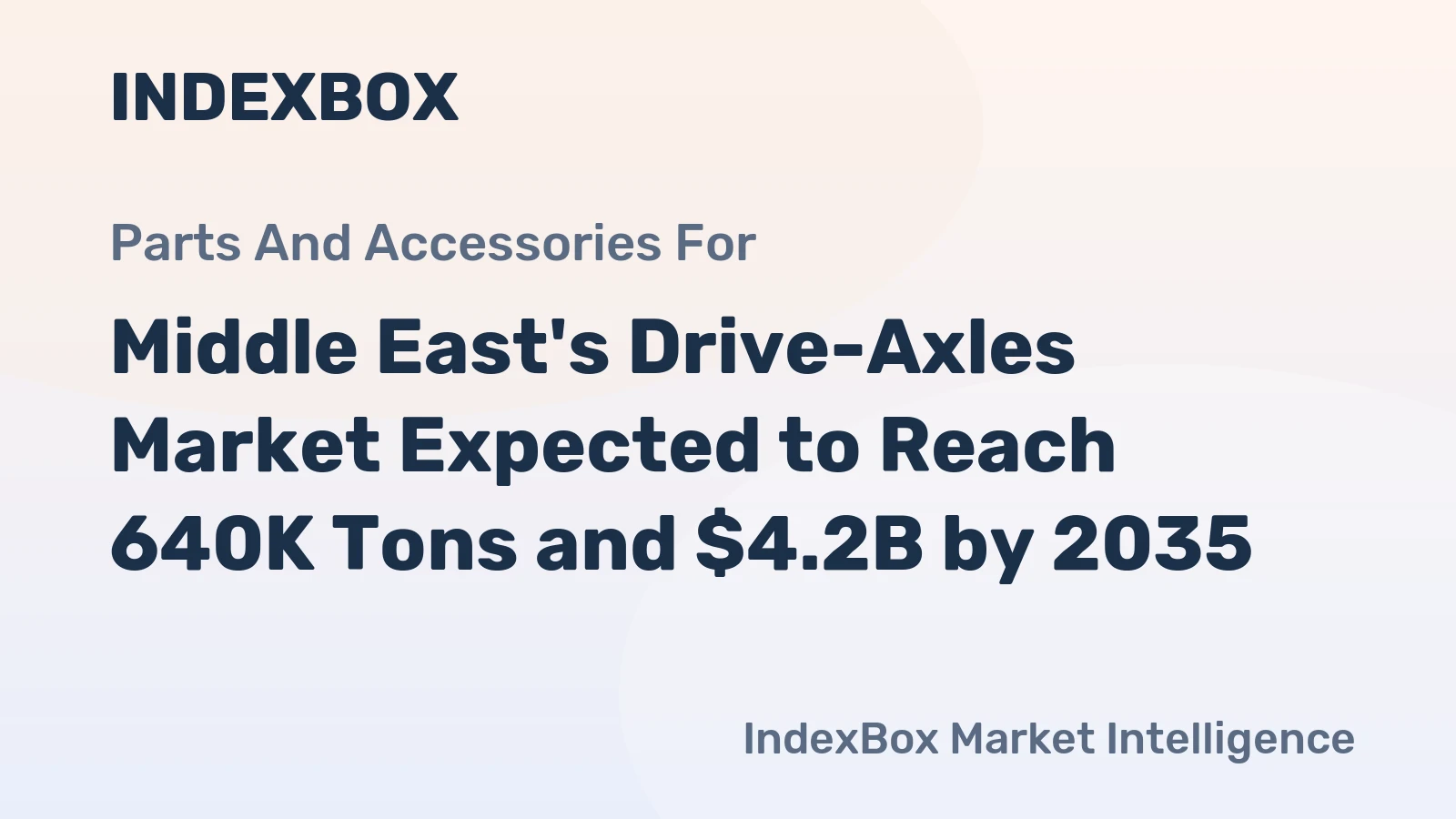 Middle East's Drive-Axles Market Expected to Reach 640K Tons and $4.2B by 2035