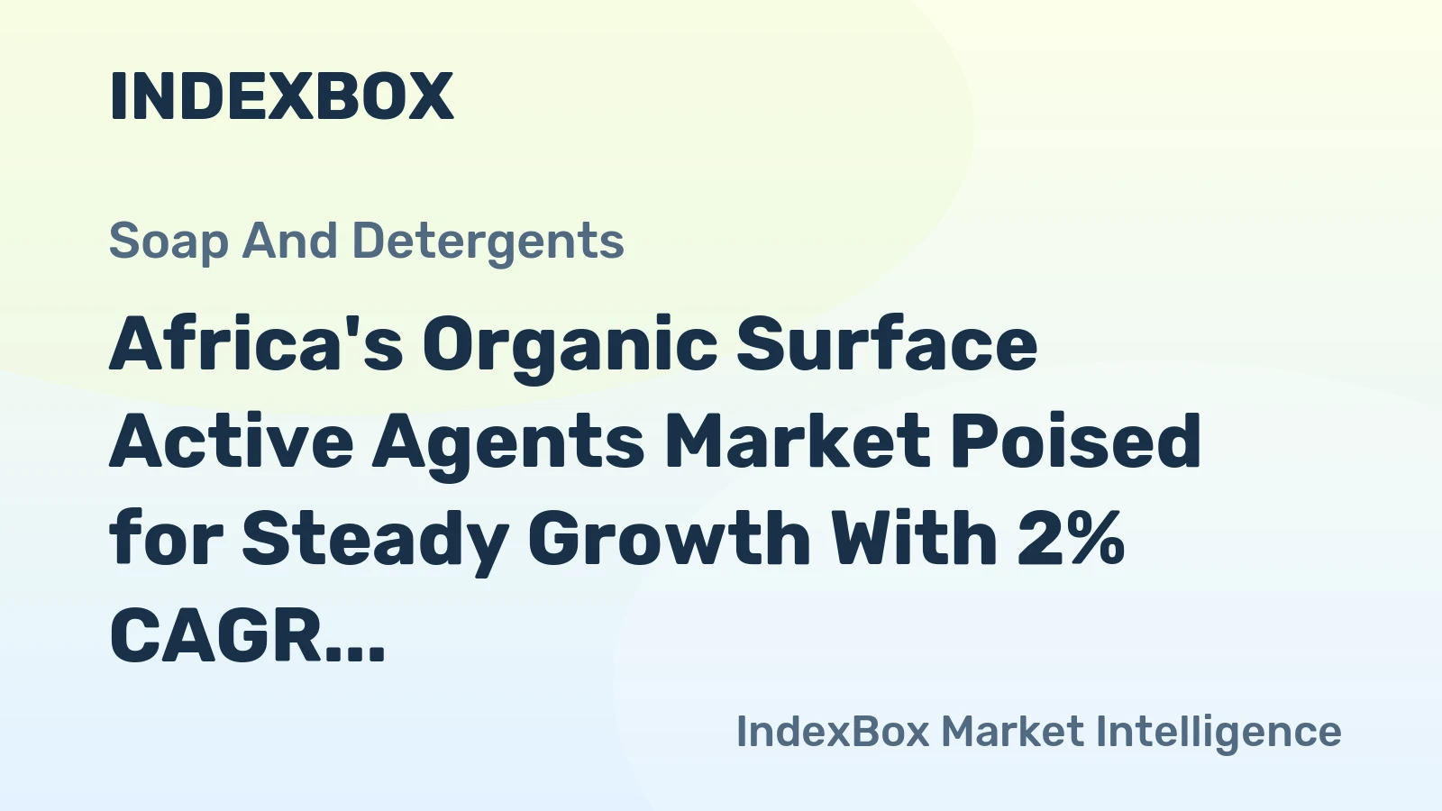 Africa's Organic Surface Active Agents Market Poised for Steady Growth With 2% CAGR Through 2035