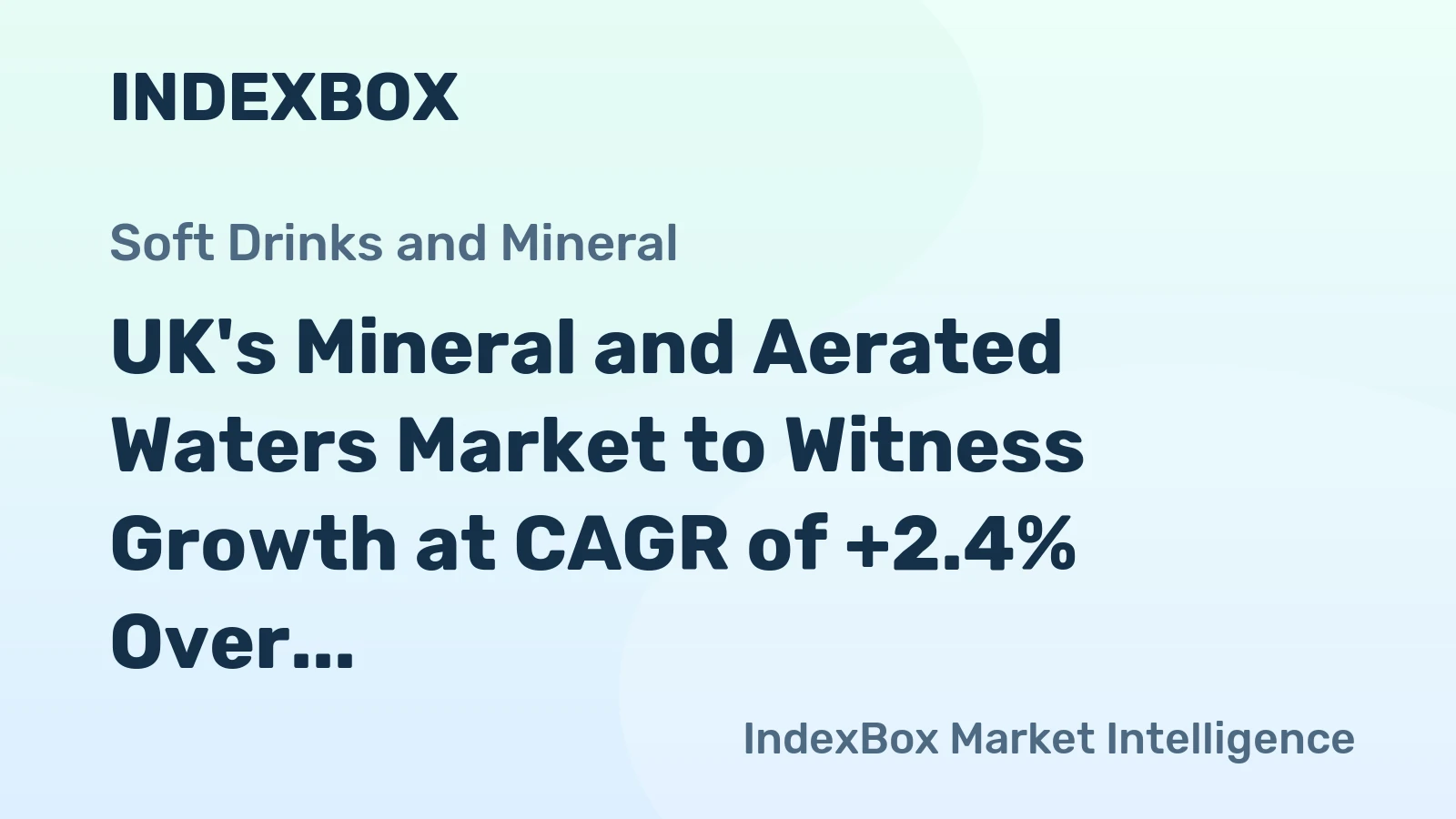 UK's Mineral and Aerated Waters Market to Witness Growth at CAGR of +2.4% Over Next Decade
