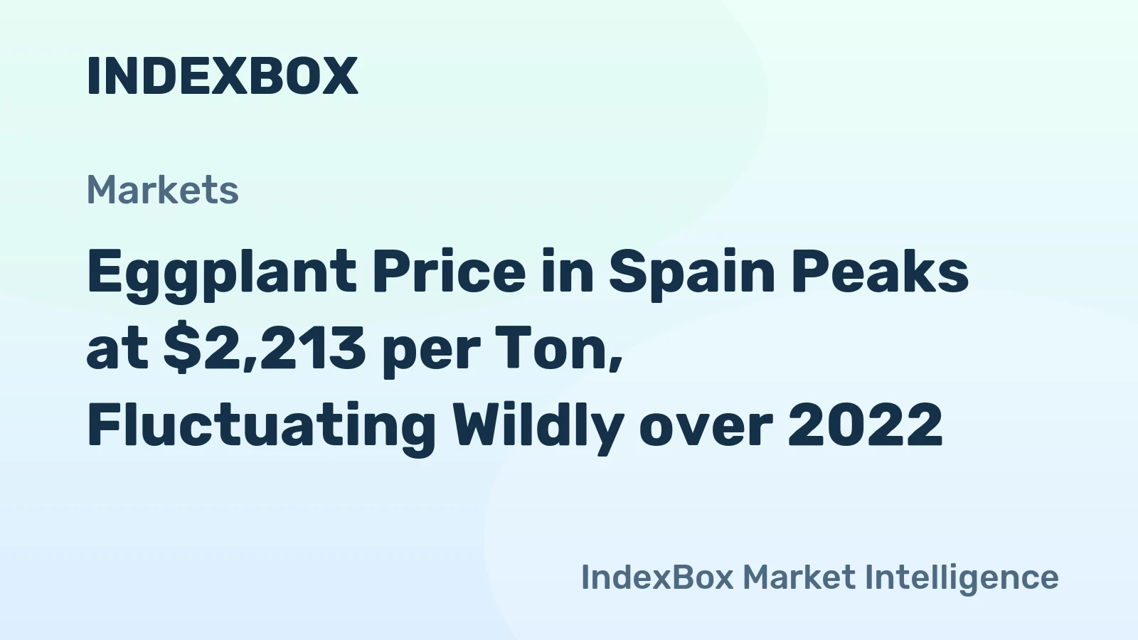 Eggplant Price in Spain Peaks at $2,213 per Ton, Fluctuating Wildly over 2022