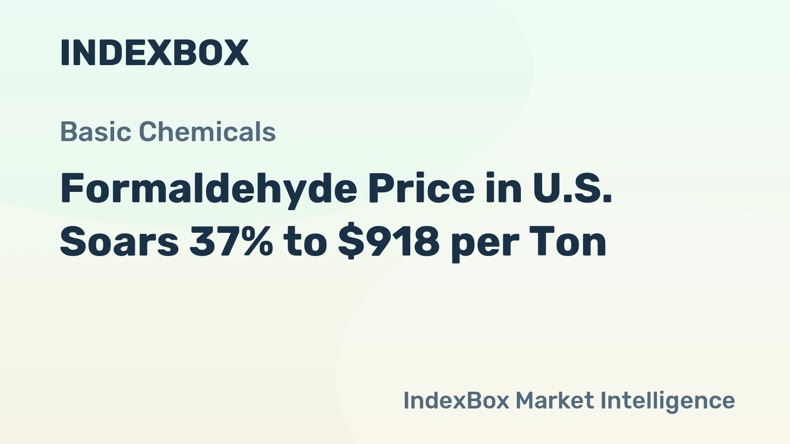 Formaldehyde Price in U.S. Soars 37% to $918 per Ton