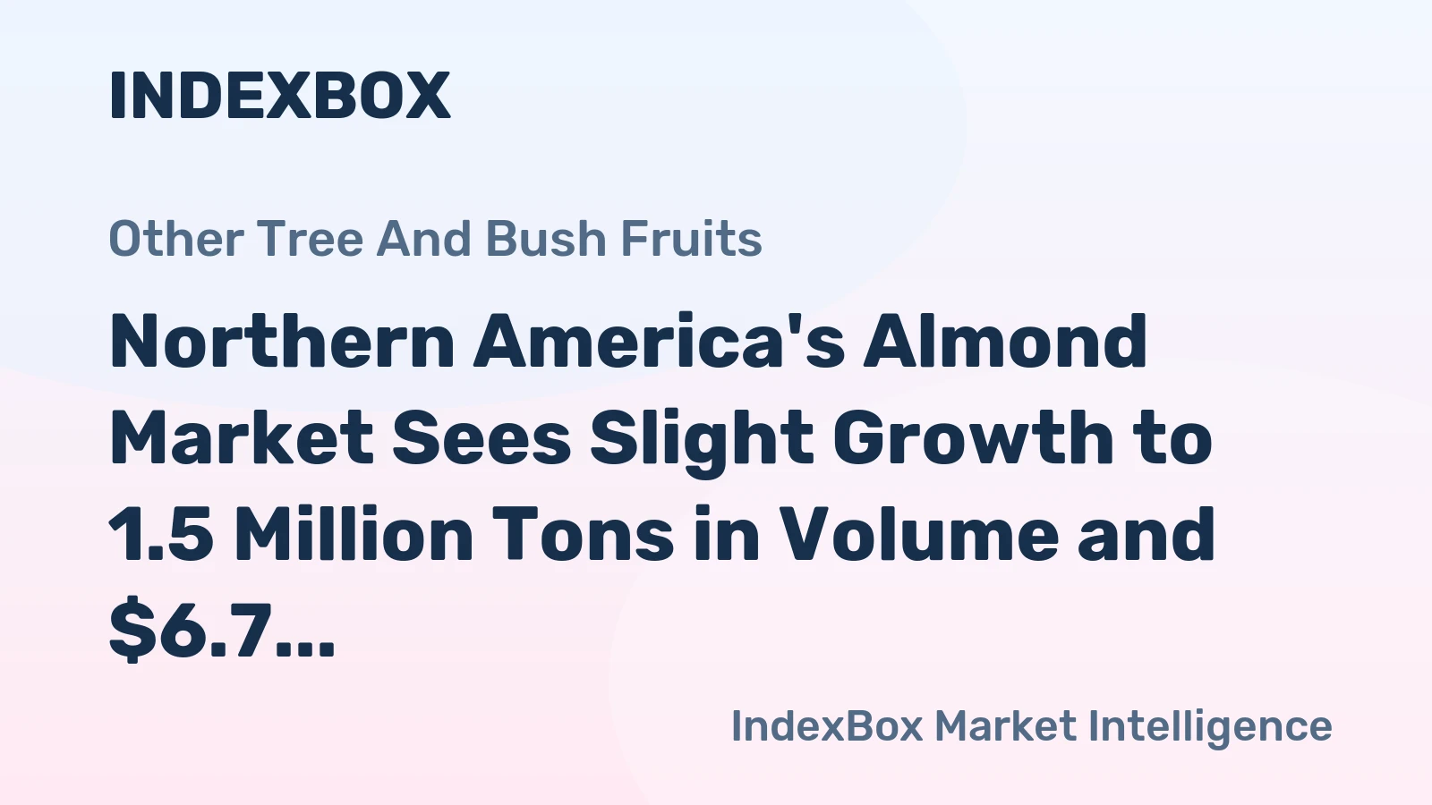 Northern America's Almond Market Sees Slight Growth to 1.5 Million Tons in Volume and $6.7 Billion in Value