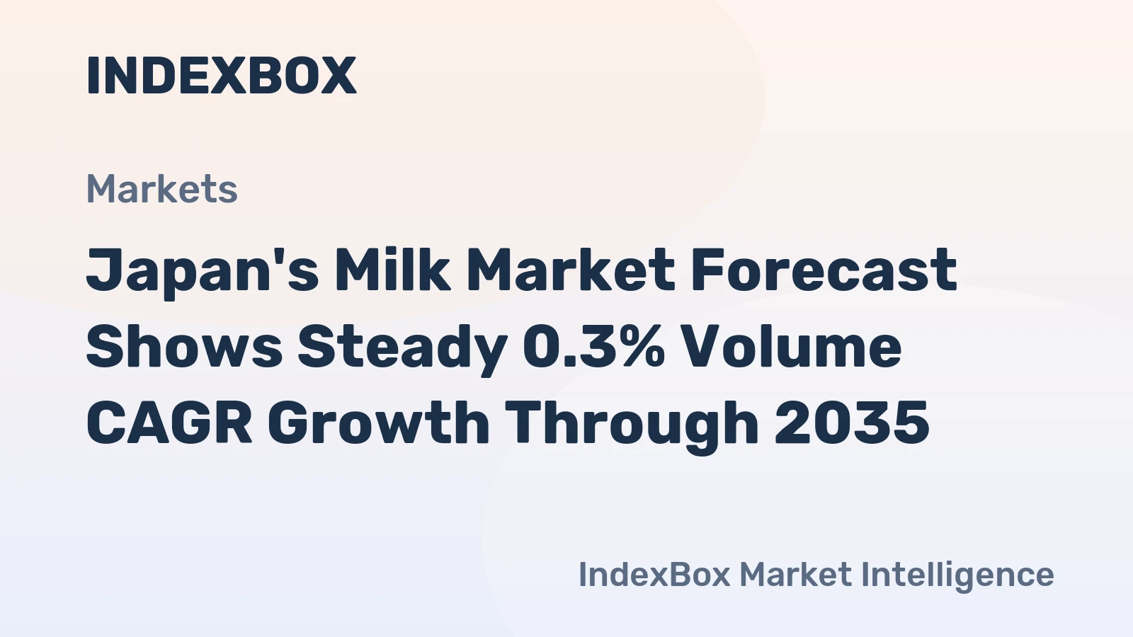 Japan's Milk Market Forecast Shows Steady 0.3% Volume CAGR Growth Through 2035