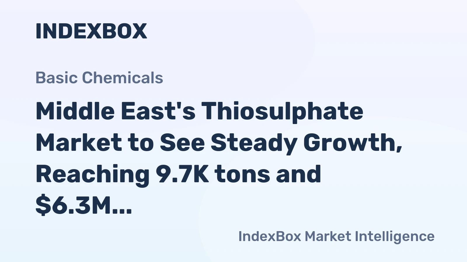 Middle East's Thiosulphate Market to See Steady Growth, Reaching 9.7K tons and $6.3M by 2035