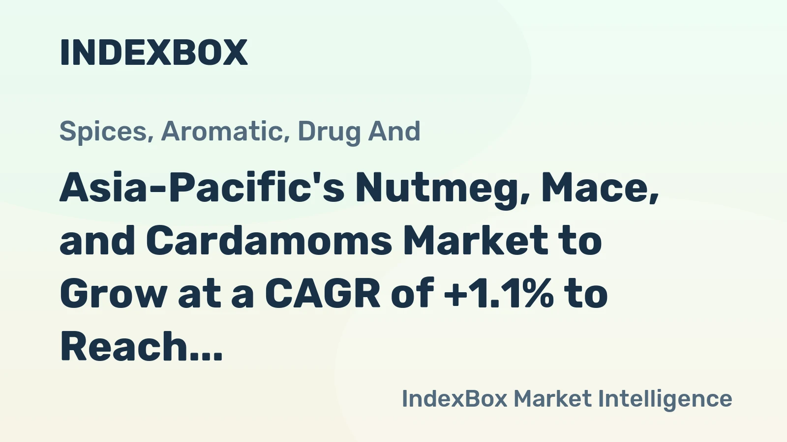 Asia-Pacific's Nutmeg, Mace, and Cardamoms Market to Grow at a CAGR of +1.1% to Reach $1.3B by 2035