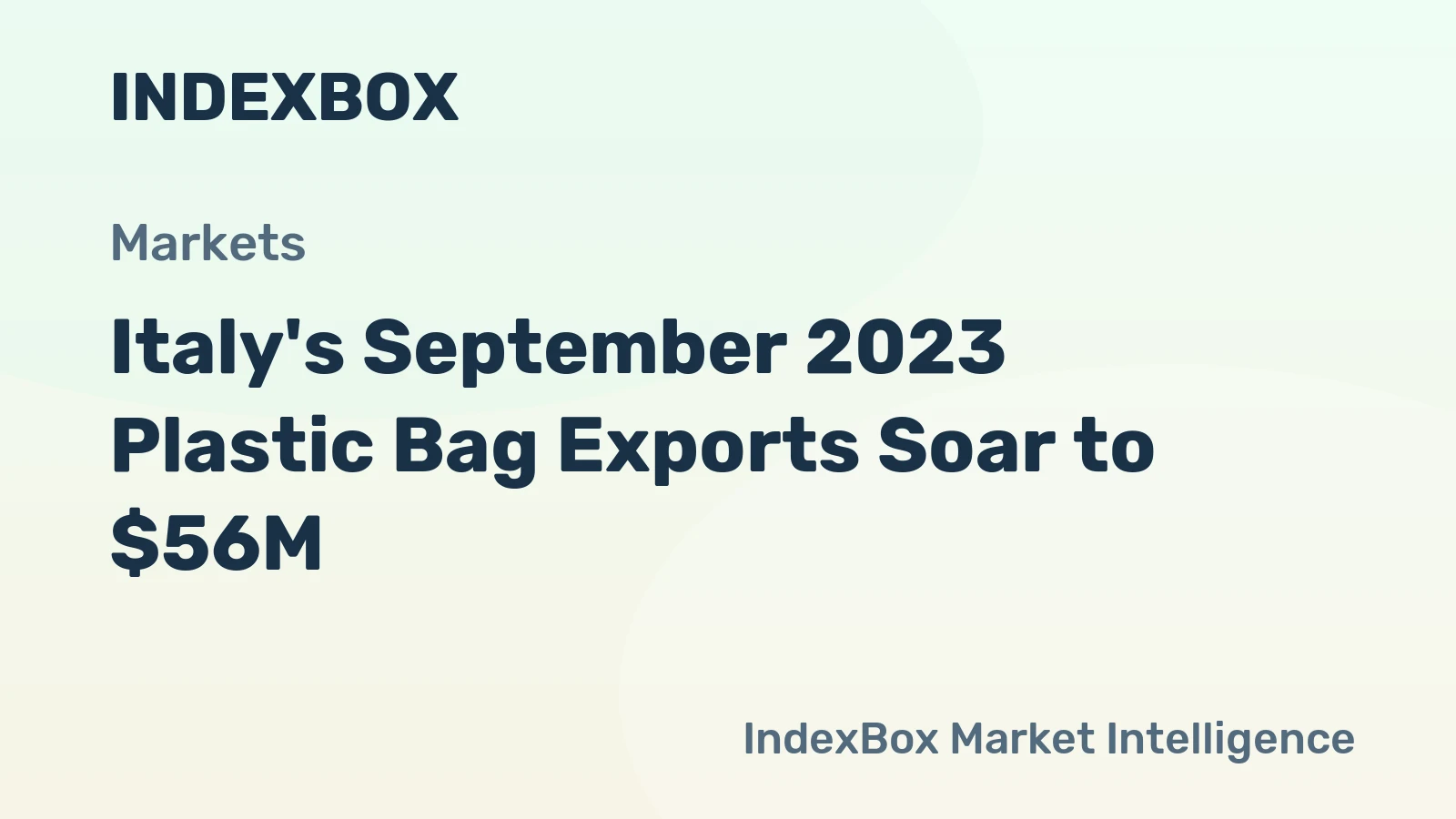 Italy's September 2023 Plastic Bag Exports Soar to $56M