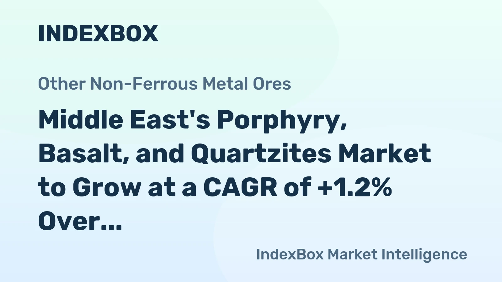 Middle East's Porphyry, Basalt, and Quartzites Market to Grow at a CAGR of +1.2% Over the Next Decade