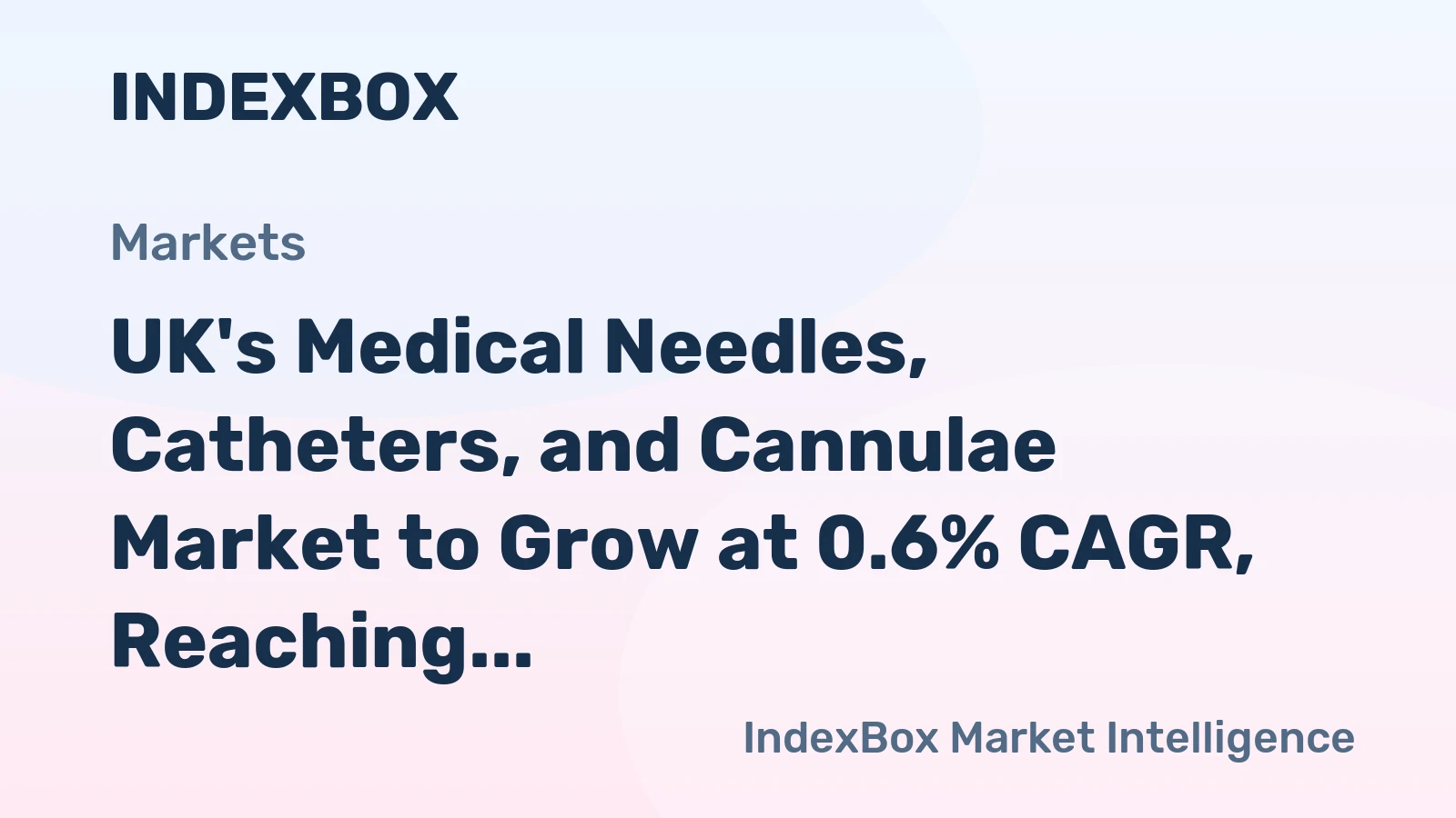 UK's Medical Needles, Catheters, and Cannulae Market to Grow at 0.6% CAGR, Reaching $1.4B by 2035