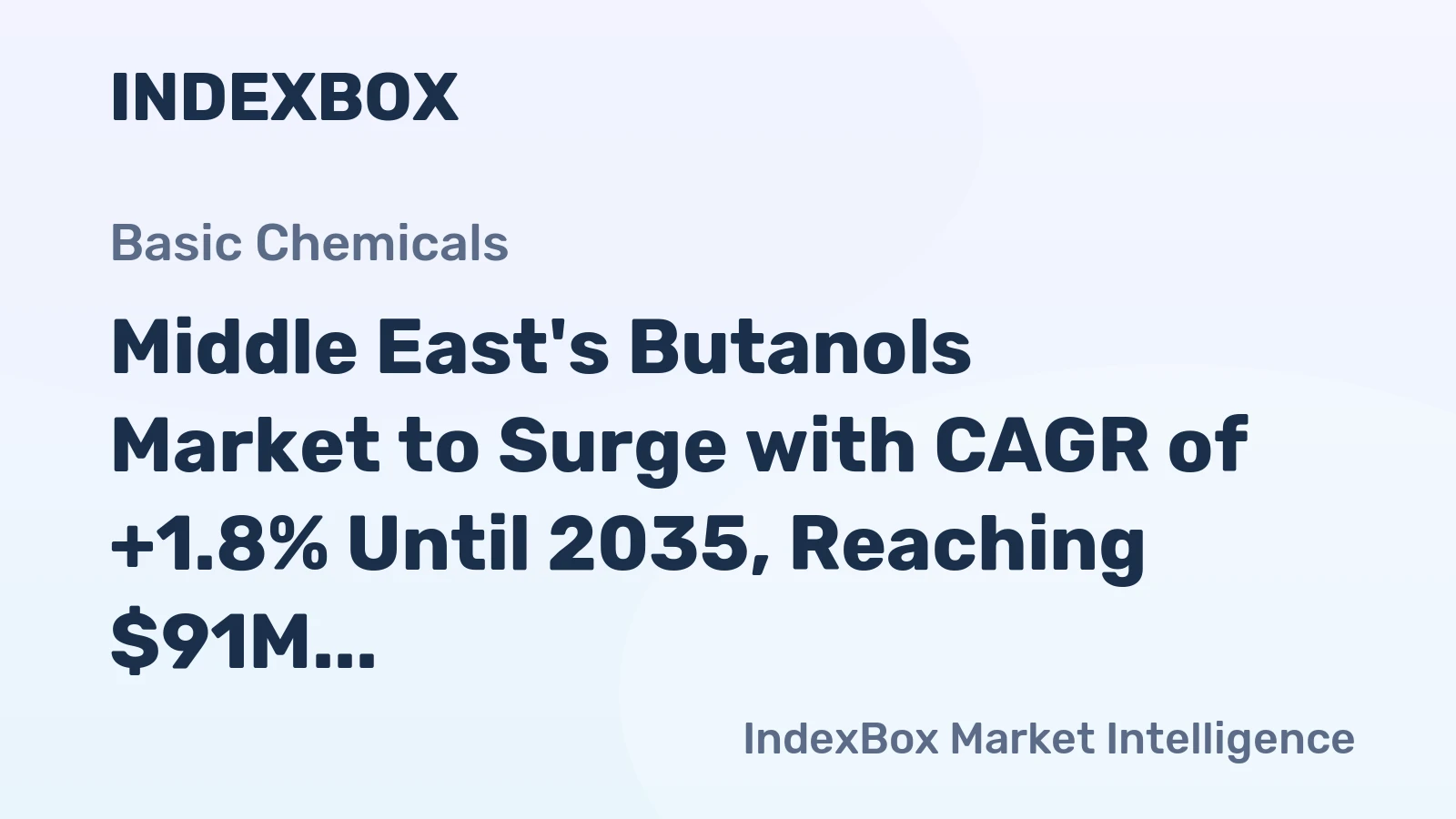 Middle East's Butanols Market to Surge with CAGR of +1.8% Until 2035, Reaching $91M in Value