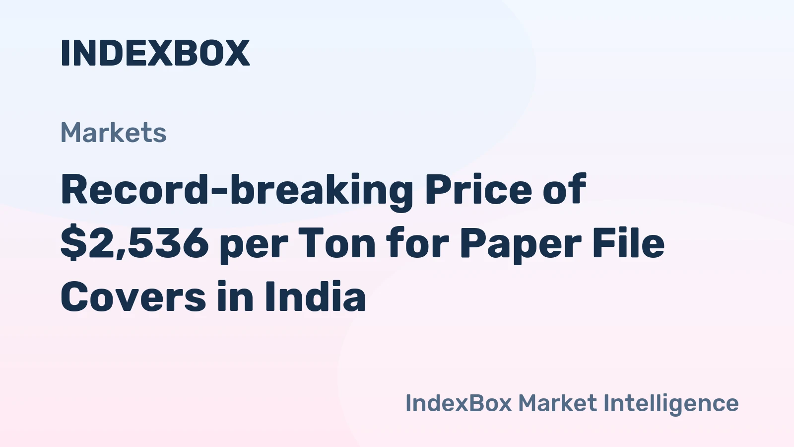 Record-breaking Price of $2,536 per Ton for Paper File Covers in India