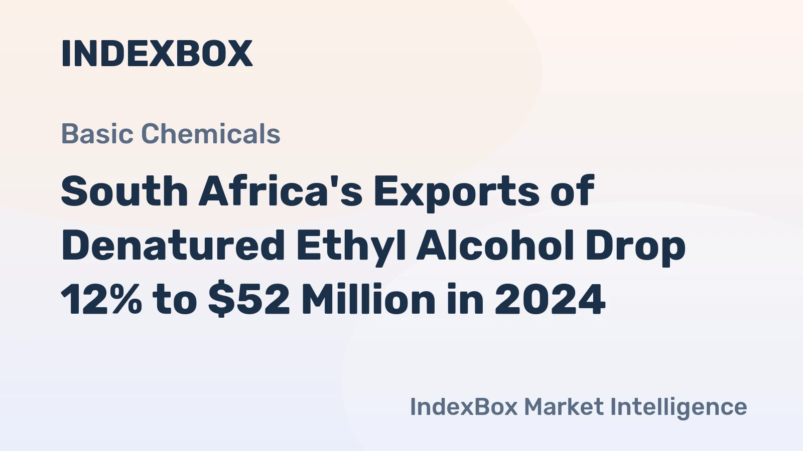 South Africa's Exports of Denatured Ethyl Alcohol Drop 12% to $52 Million in 2024