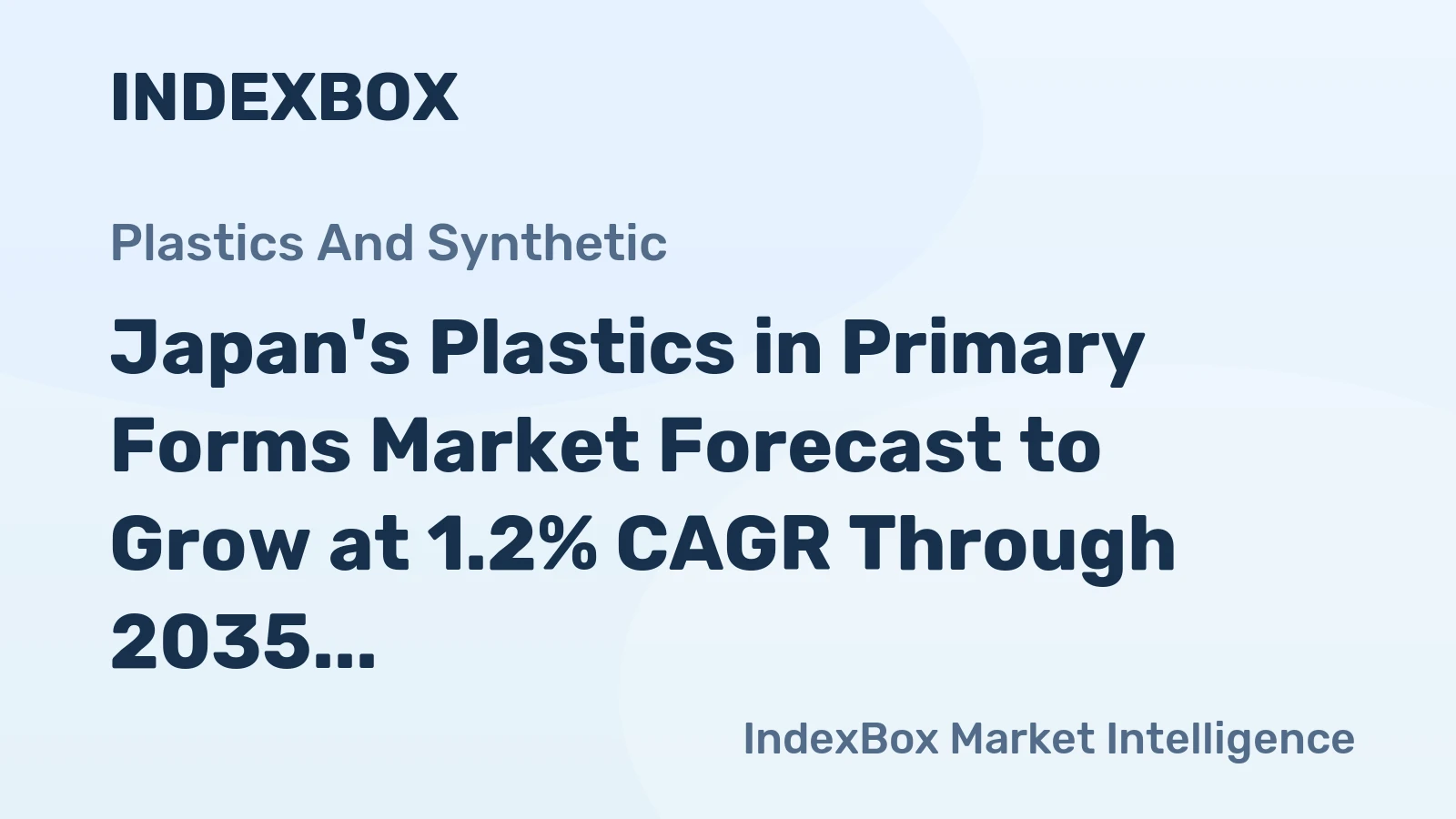 Japan's Plastics in Primary Forms Market Forecast to Grow at 1.2% CAGR Through 2035