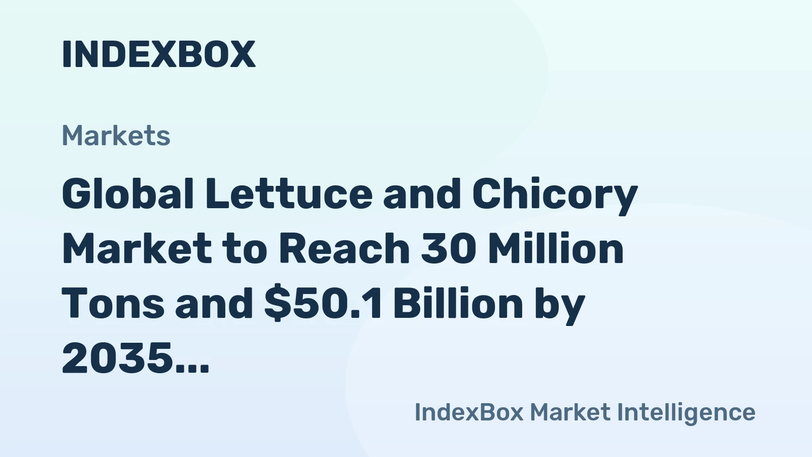 Global Lettuce and Chicory Market to Reach 30 Million Tons and $50.1 Billion by 2035