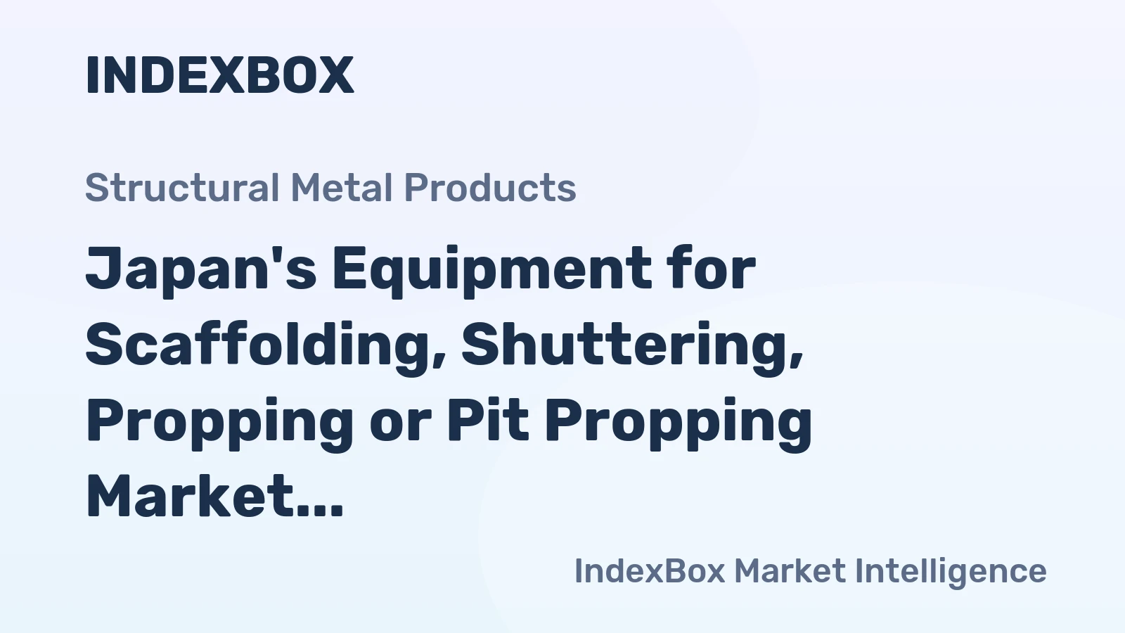Japan's Equipment for Scaffolding, Shuttering, Propping or Pit Propping Market Expected to Grow at CAGR of +2.3% from 2024 to 2035