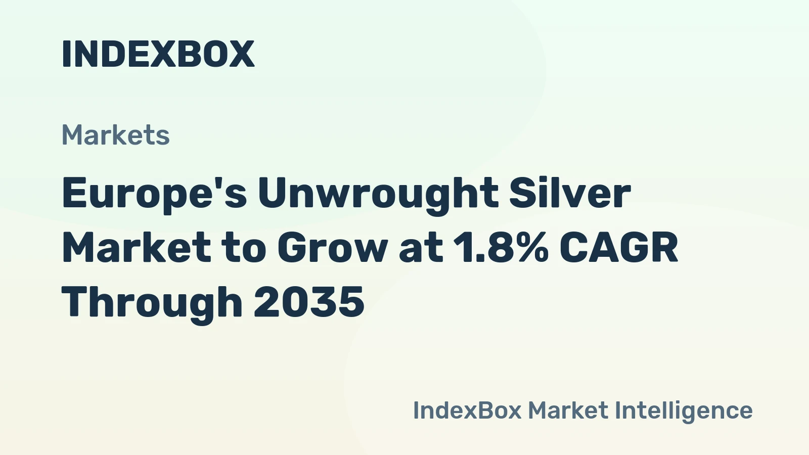 Europe's Unwrought Silver Market to Grow at 1.8% CAGR Through 2035
