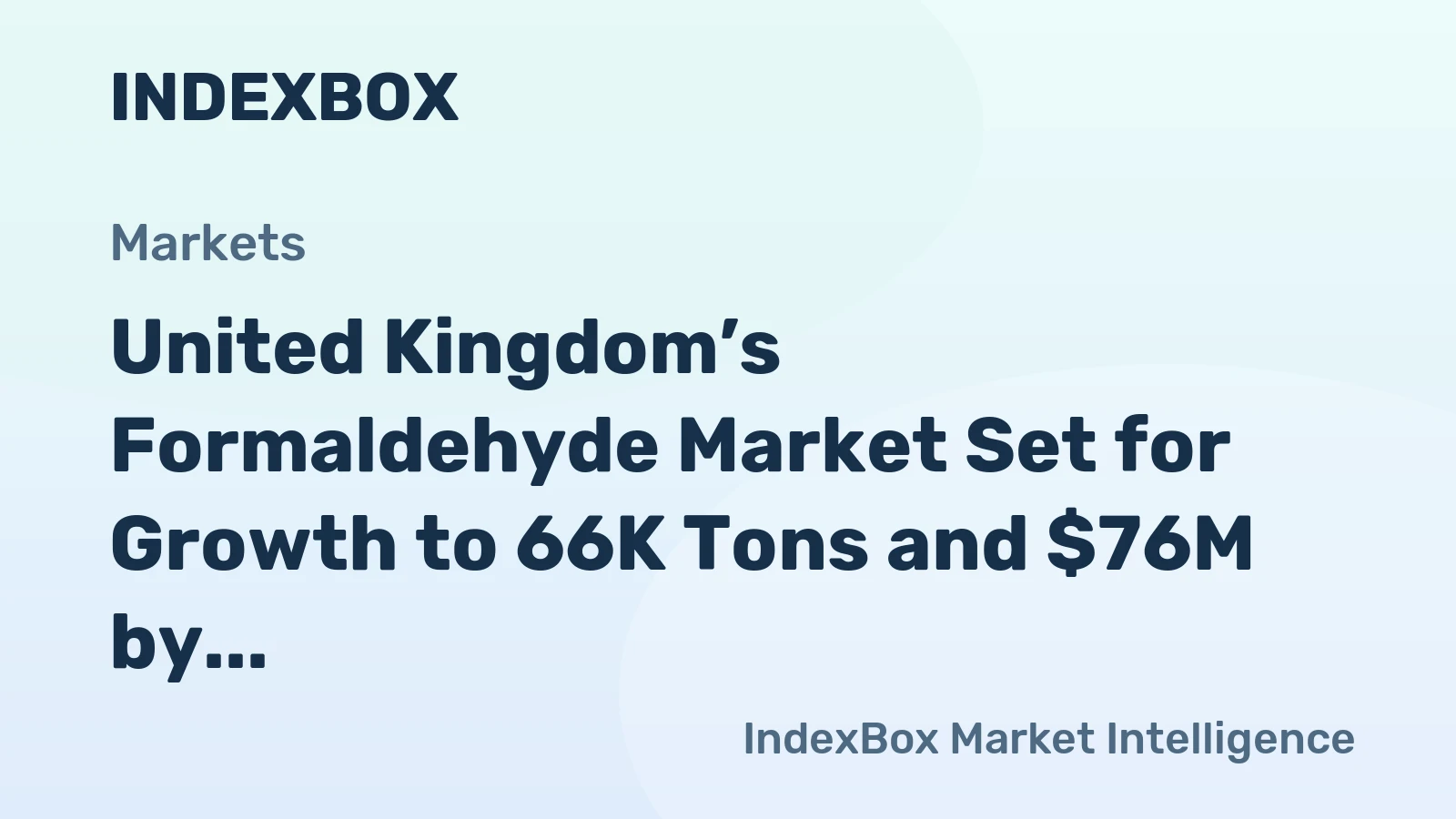 United Kingdom’s Formaldehyde Market Set for Growth to 66K Tons and $76M by 2035