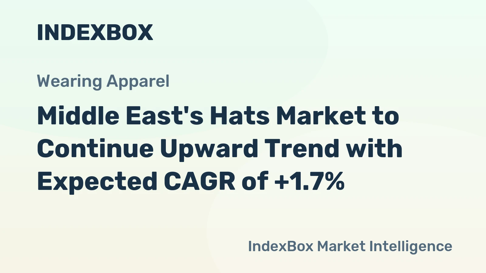 Middle East's Hats Market to Continue Upward Trend with Expected CAGR of +1.7%