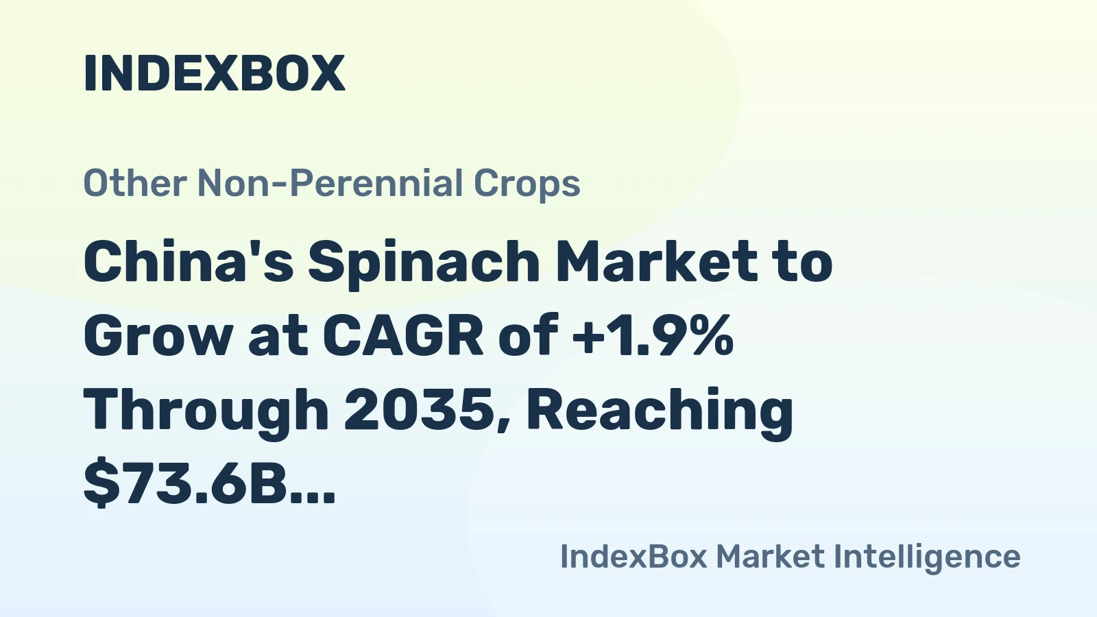 China's Spinach Market to Grow at CAGR of +1.9% Through 2035, Reaching $73.6B in Value