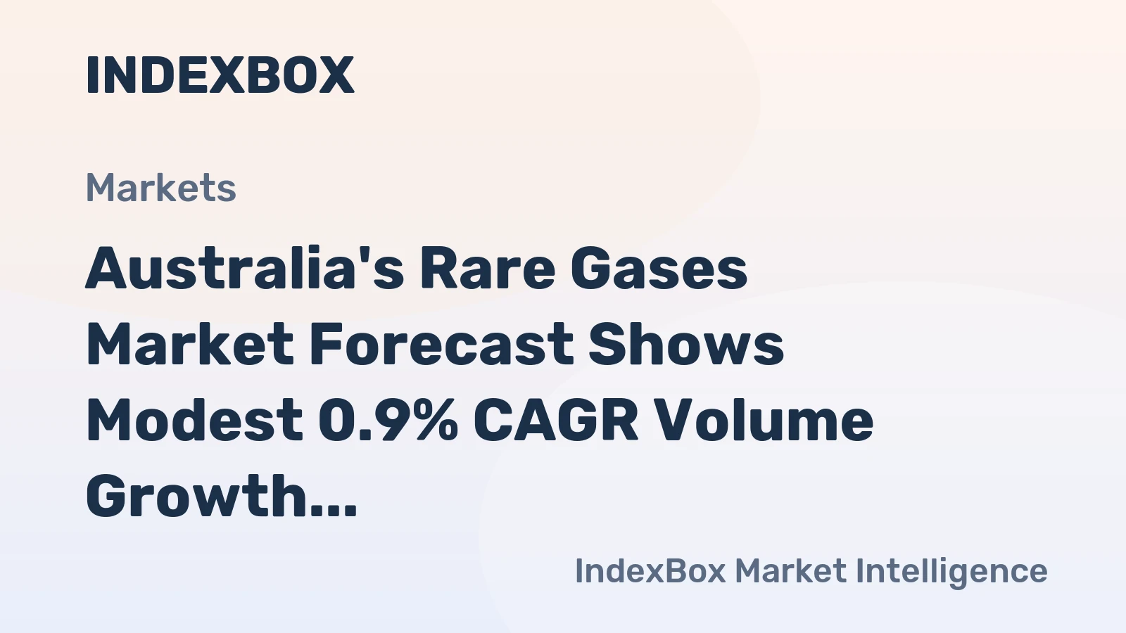 Australia's Rare Gases Market Forecast Shows Modest 0.9% CAGR Volume Growth Through 2035