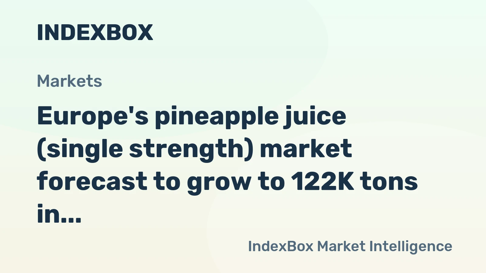 Europe's pineapple juice (single strength) market forecast to grow to 122K tons in volume and $140M in value by 2035, following a period of recent decline.