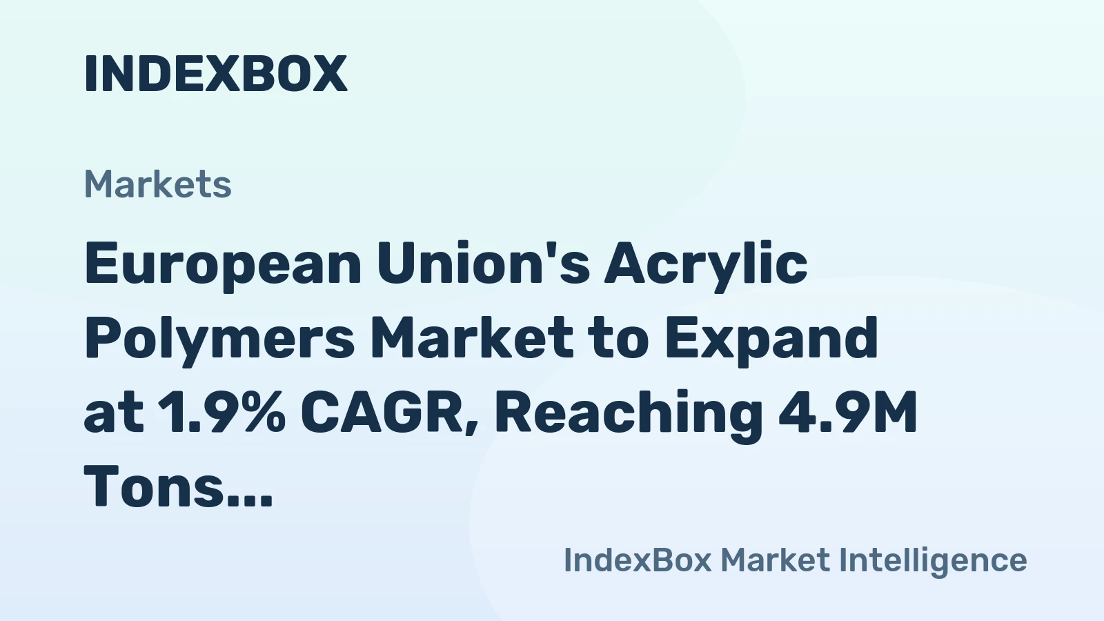 European Union's Acrylic Polymers Market to Expand at 1.9% CAGR, Reaching 4.9M Tons by 2035