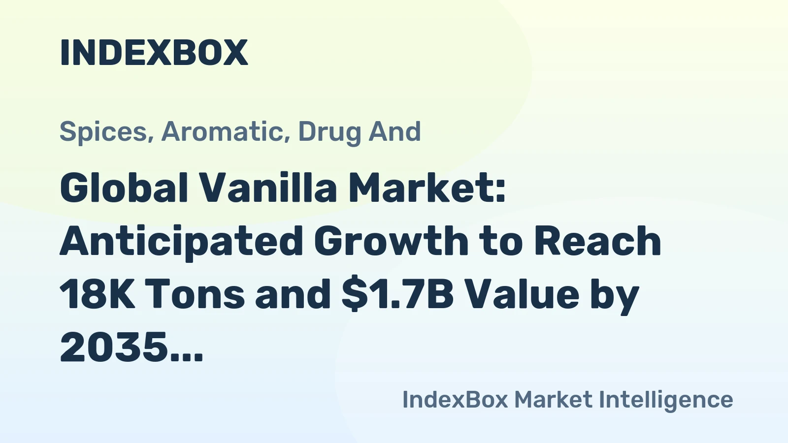 Global Vanilla Market: Anticipated Growth to Reach 18K Tons and $1.7B Value by 2035